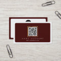 Sophisticated maroon scannable barcode qr code business card | Zazzle