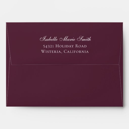 Sophisticated Modern Burgundy Wedding Invitation Envelope | Zazzle