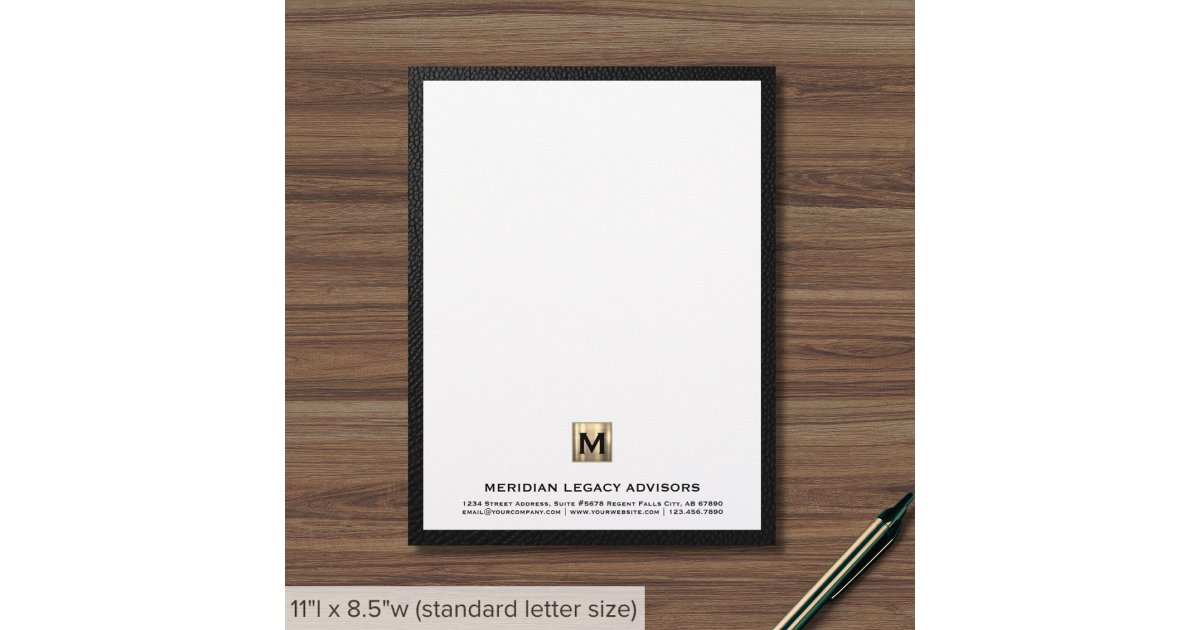 Sophisticated Monogram Business Letterhead | Zazzle