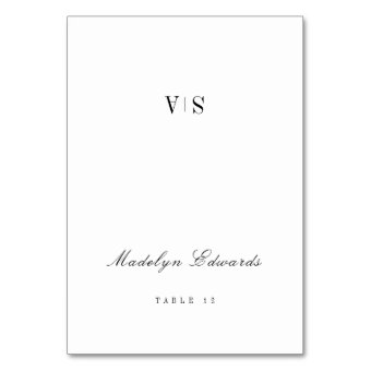 Sophisticated monogram minimal Foldable Place Card | Zazzle