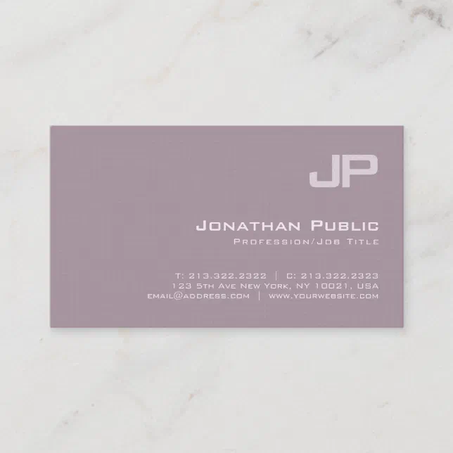 Sophisticated Monogram Plain Luxury Consultant Business Card | Zazzle