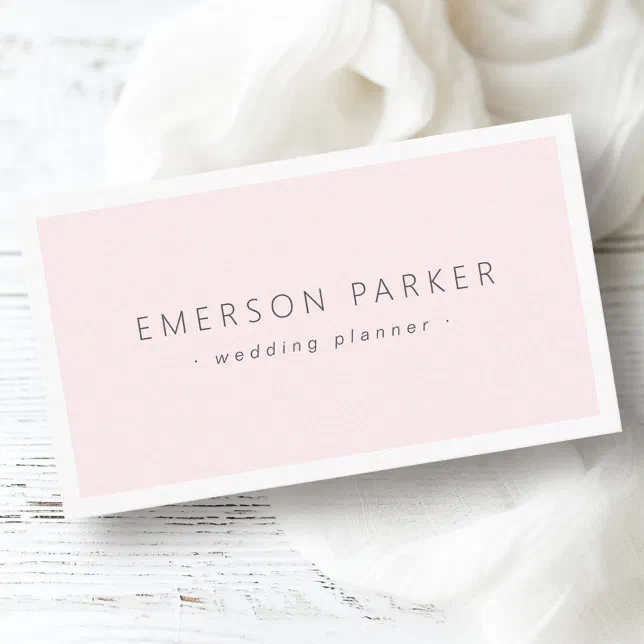 Sophisticated pink and gray modern minimalist business card | Zazzle