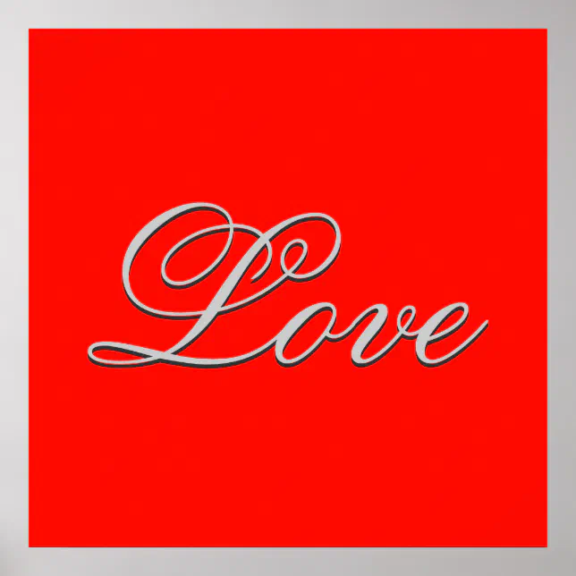 Sophisticated Red Love Wedding Poster | Zazzle