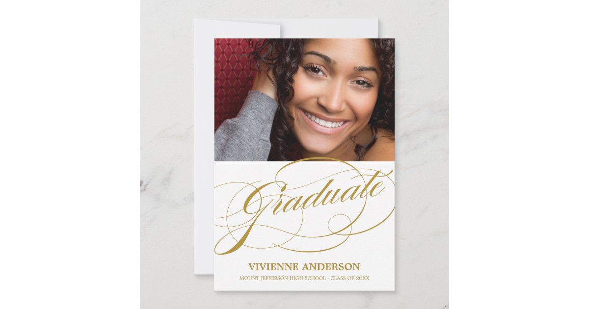 SOPHISTICATED SENIOR | GRADUATION PARTY INVITATION | Zazzle