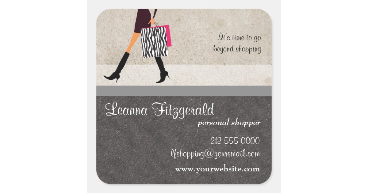Sophisticated Shopper Promotional Sticker | Zazzle