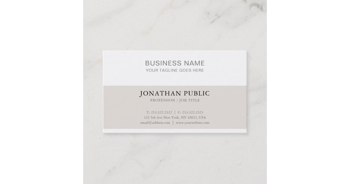 Sophisticated Simple Modern Plain Trendy Luxury Business Card | Zazzle