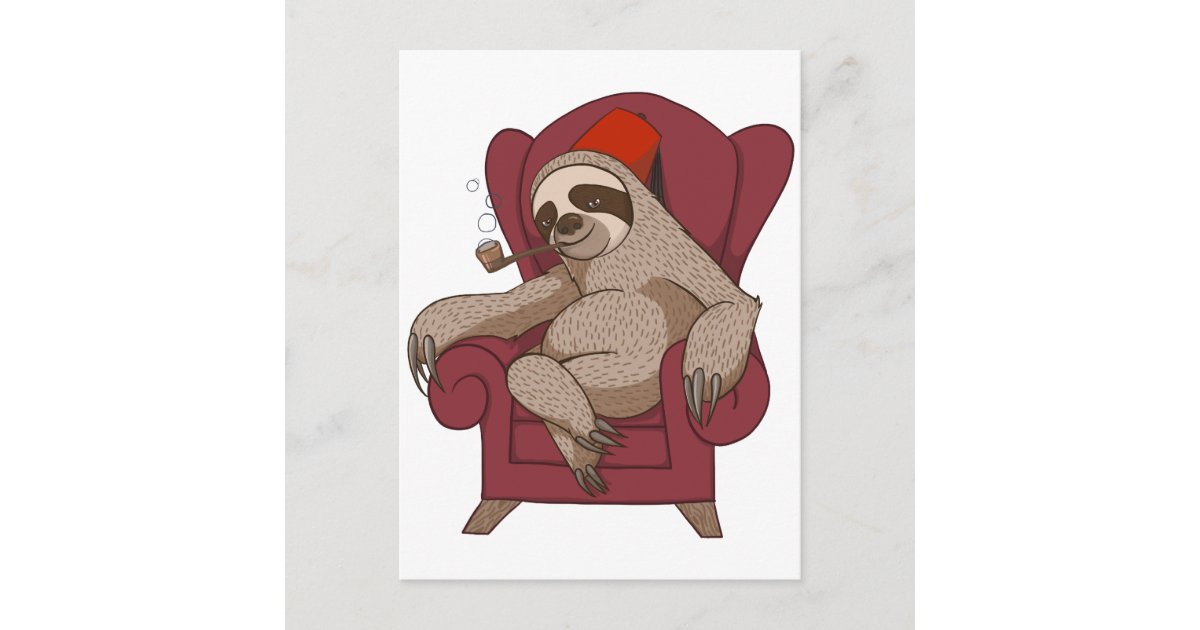 Sophisticated Three Toed Sloth Postcard | Zazzle