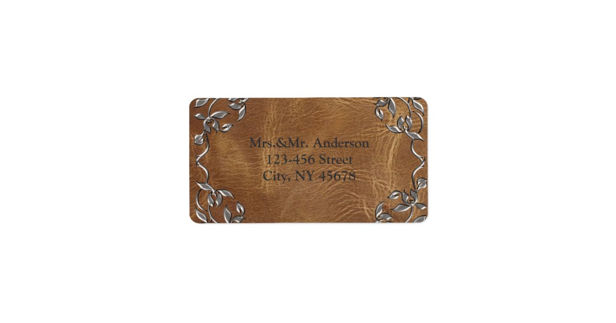 Sophisticated Western Leather Address Labels | Zazzle