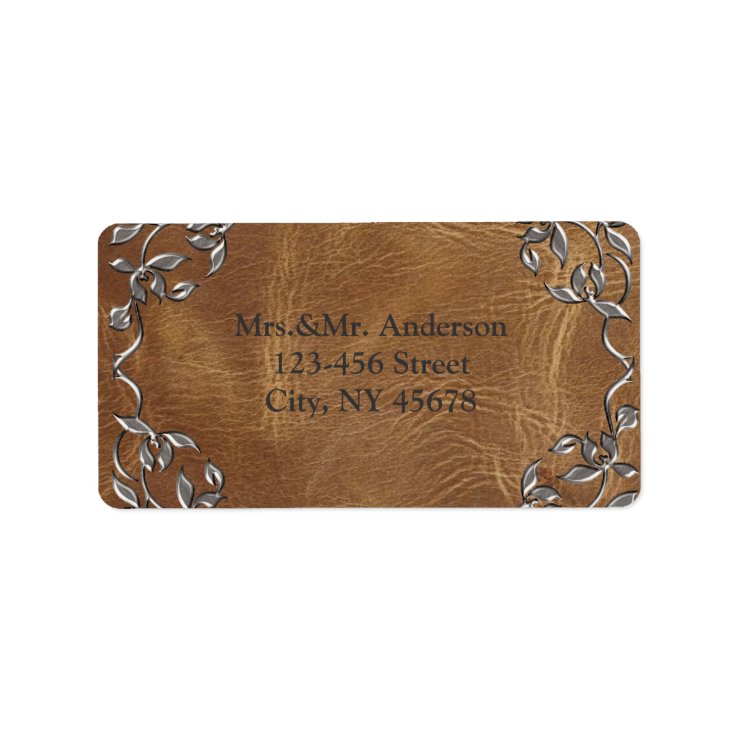 Sophisticated Western Leather Address Labels | Zazzle