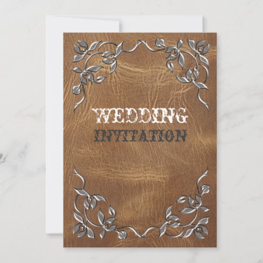 Sophisticated Western Leather Wedding invitation | Zazzle.com