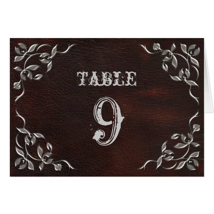 Sophisticated Western Wedding Table Numbers Card | Zazzle