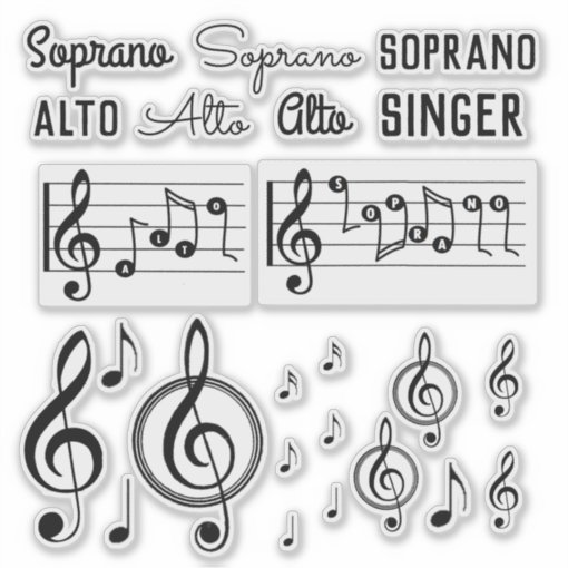 Soprano Alto Singer Music Note Treble Clef Sticker | Zazzle