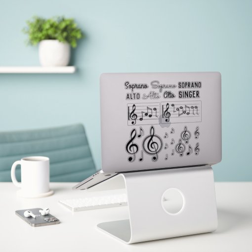 Soprano Alto Singer Music Note Treble Clef Sticker | Zazzle
