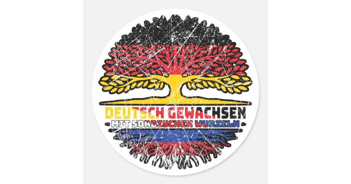 Sorben Sorbisch Deutsch Germany Baum Root Classic Round Sticker | Zazzle