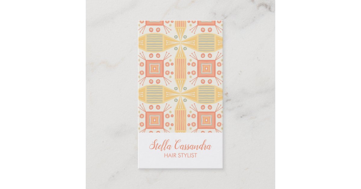 Sorbet Geometric Tile Pattern Business Card | Zazzle