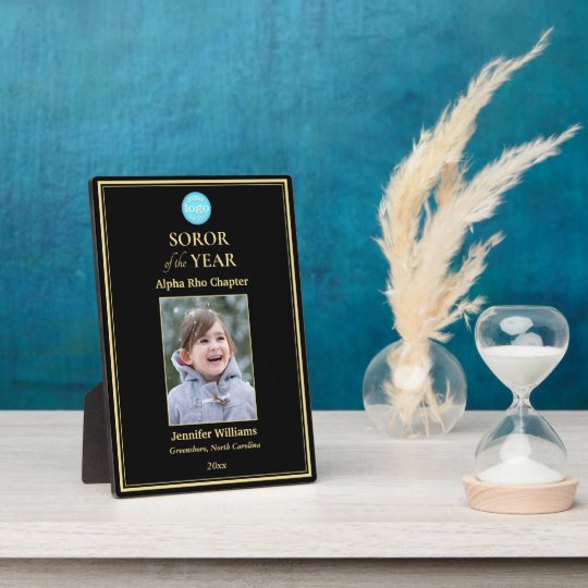 Soror of the Year Sorority Logo Photo Black Gold Plaque | Zazzle.com