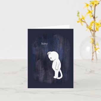 Sorry cat, Cute Kitty cat being sad apology kitten Card | Zazzle