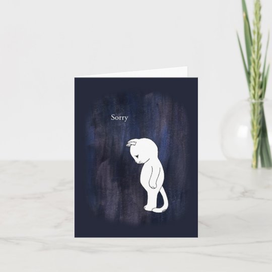 Sorry cat, Cute Kitty cat being sad apology kitten Card | Zazzle