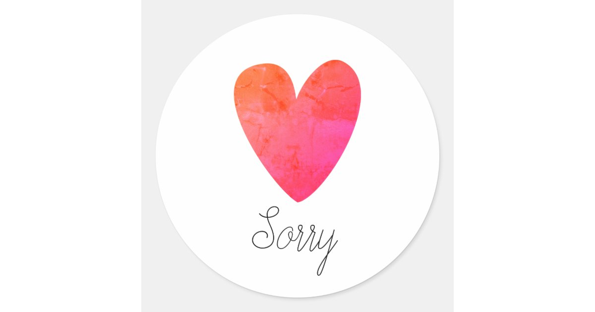 Sorry Classic Round Sticker | Zazzle