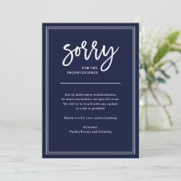 Sorry for Inconvenience | Cancellation or Postpone Invitation | Zazzle