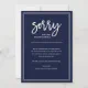 Sorry for Inconvenience | Cancellation or Postpone Invitation | Zazzle