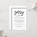 Sorry for Inconvenience | Cancellation or Postpone Invitation | Zazzle