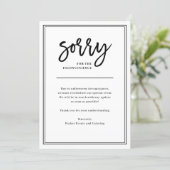 Sorry for Inconvenience | Cancellation or Postpone Invitation | Zazzle