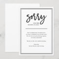 Sorry for Inconvenience | Cancellation or Postpone Invitation | Zazzle