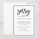 Sorry for Inconvenience | Cancellation or Postpone Invitation | Zazzle