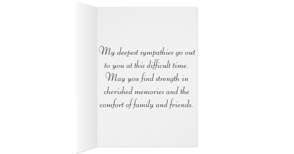 Sorry For Your Loss Sympathy Card | Zazzle.com