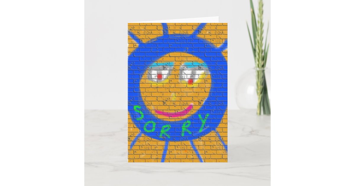 Sorry Graffiti, Art Sad Face, Sadness Regret Card | Zazzle.com