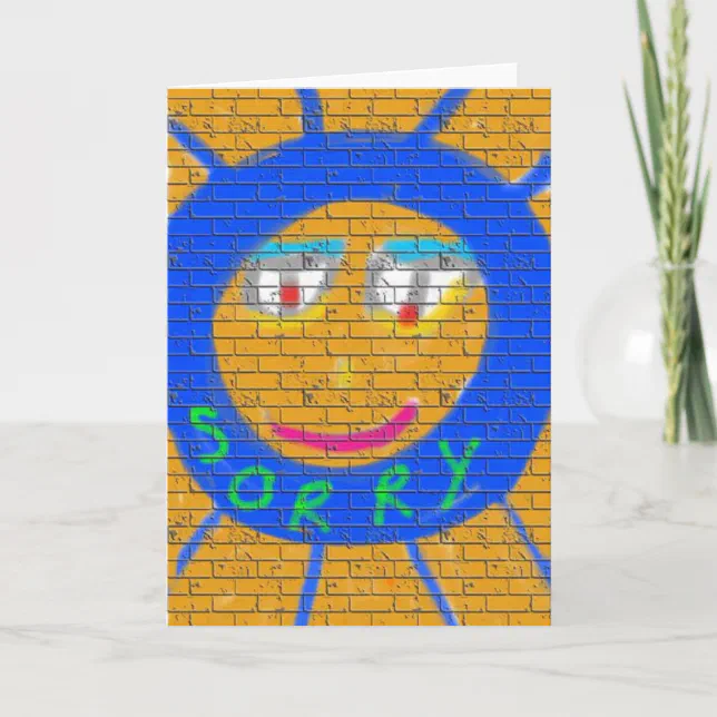 Sorry Graffiti, Art Sad Face, Sadness Regret Card | Zazzle