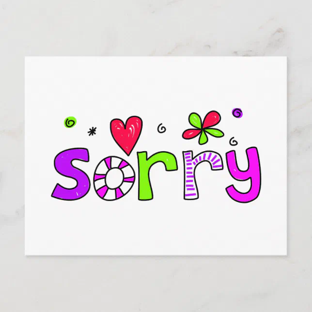 sorry postcard | Zazzle