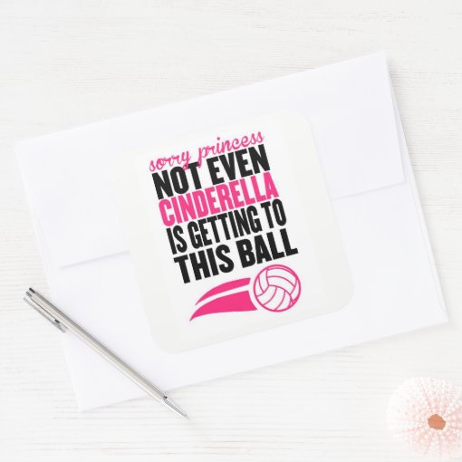 Sorry Princess: Volleyball Square Sticker | Zazzle