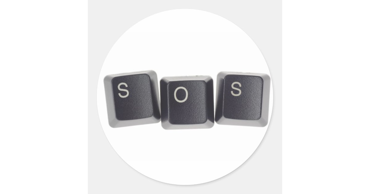 SOS CLASSIC ROUND STICKER | Zazzle