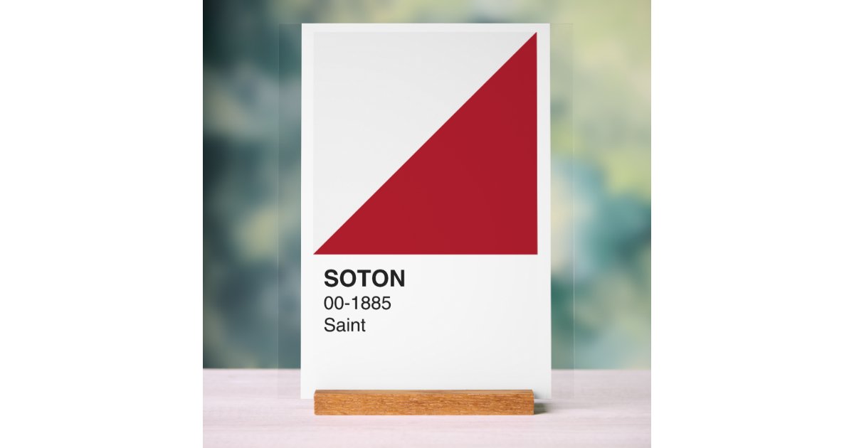 Soton Saint - White Background Acrylic Sign | Zazzle