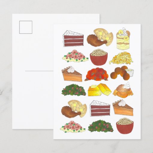 Soul Food Favorites Foodie Southern Cuisine Announcement Postcard | Zazzle