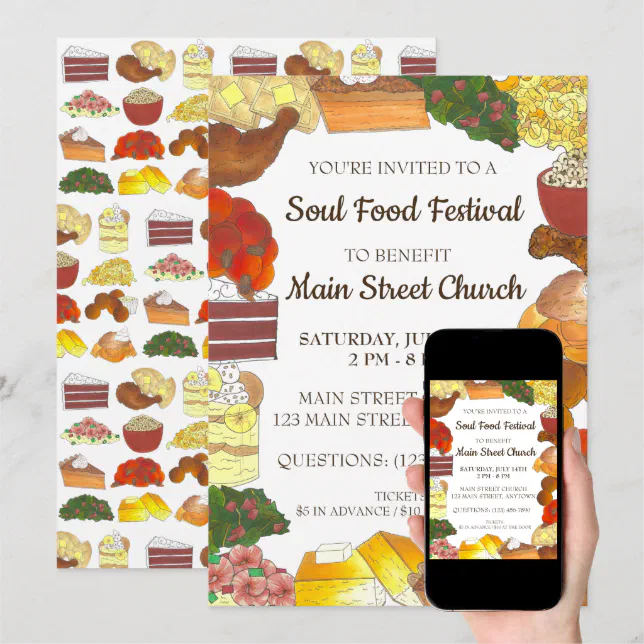 Soul Food Festival Event Southern Cuisine Invitation | Zazzle