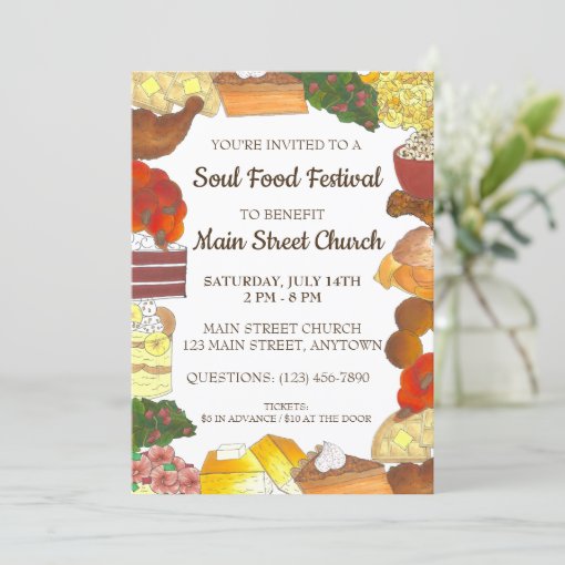 Soul Food Festival Event Southern Cuisine Invitation | Zazzle