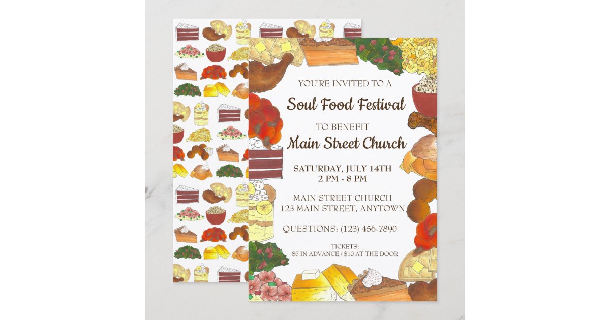 Soul Food Festival Event Southern Cuisine Invitation | Zazzle