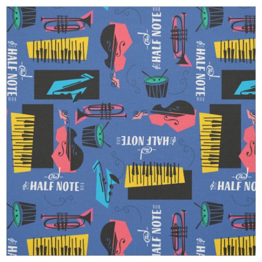 Soul | Jazz Instrument Pattern Fabric | Zazzle