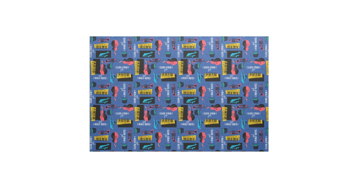 Soul | Jazz Instrument Pattern Fabric | Zazzle