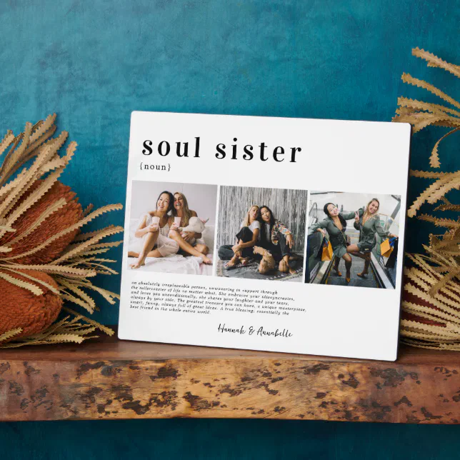 Soul Sisters | Gift For Sisters Photo Collage Plaque | Zazzle