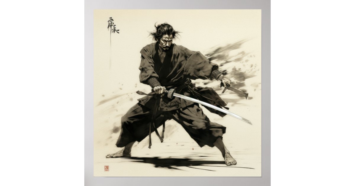 Soulful Steel: Majestic Samurai Poster | Zazzle