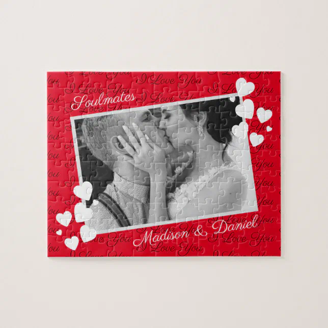 Soulmates I Love You Personalized Photo Romantic Jigsaw Puzzle | Zazzle
