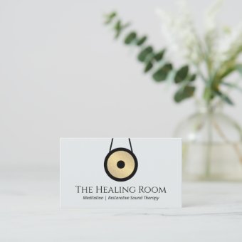 Sound Bath Therapy Gong Logo Business Card | Zazzle