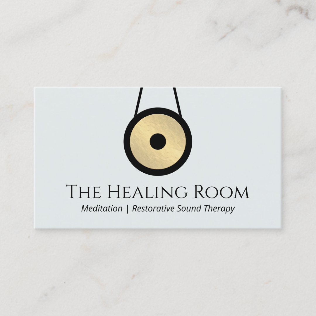 Sound Bath Therapy Gong Logo Business Card | Zazzle