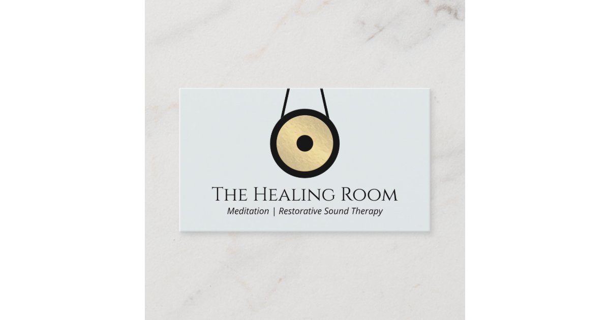 Sound Bath Therapy Gong Logo Business Card | Zazzle