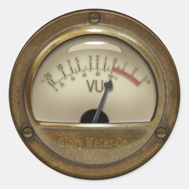 Sound Engineer & DJ Steampunk VU Meter Design Classic Round Sticker ...
