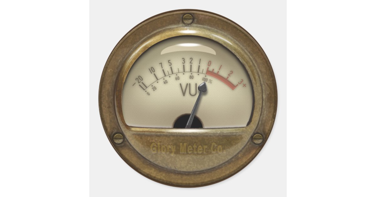 Sound Engineer & DJ Steampunk VU Meter Design Classic Round Sticker ...
